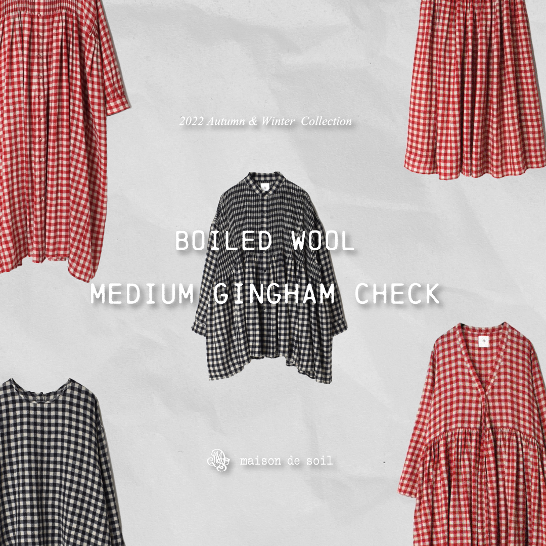 - BOILED WOOL MEDIUM GINGHAM CHECK - by maison de soil,Narumi Trading